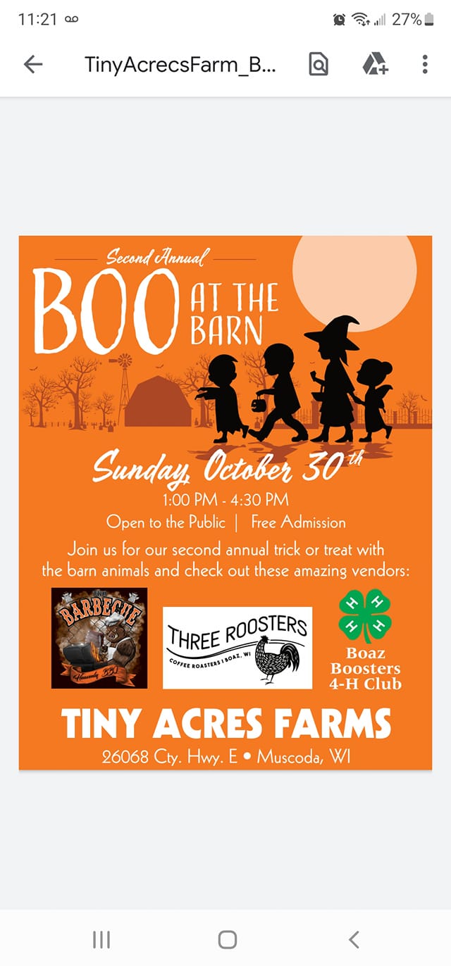 2nd Annual Boo at the Barn | Richland Center Wisconsin