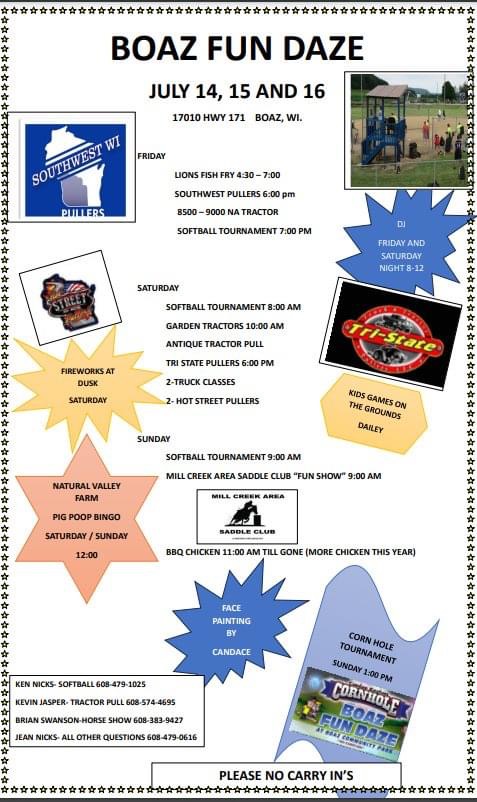 Boaz Fun Daze Community Celebration | Richland Center Wisconsin