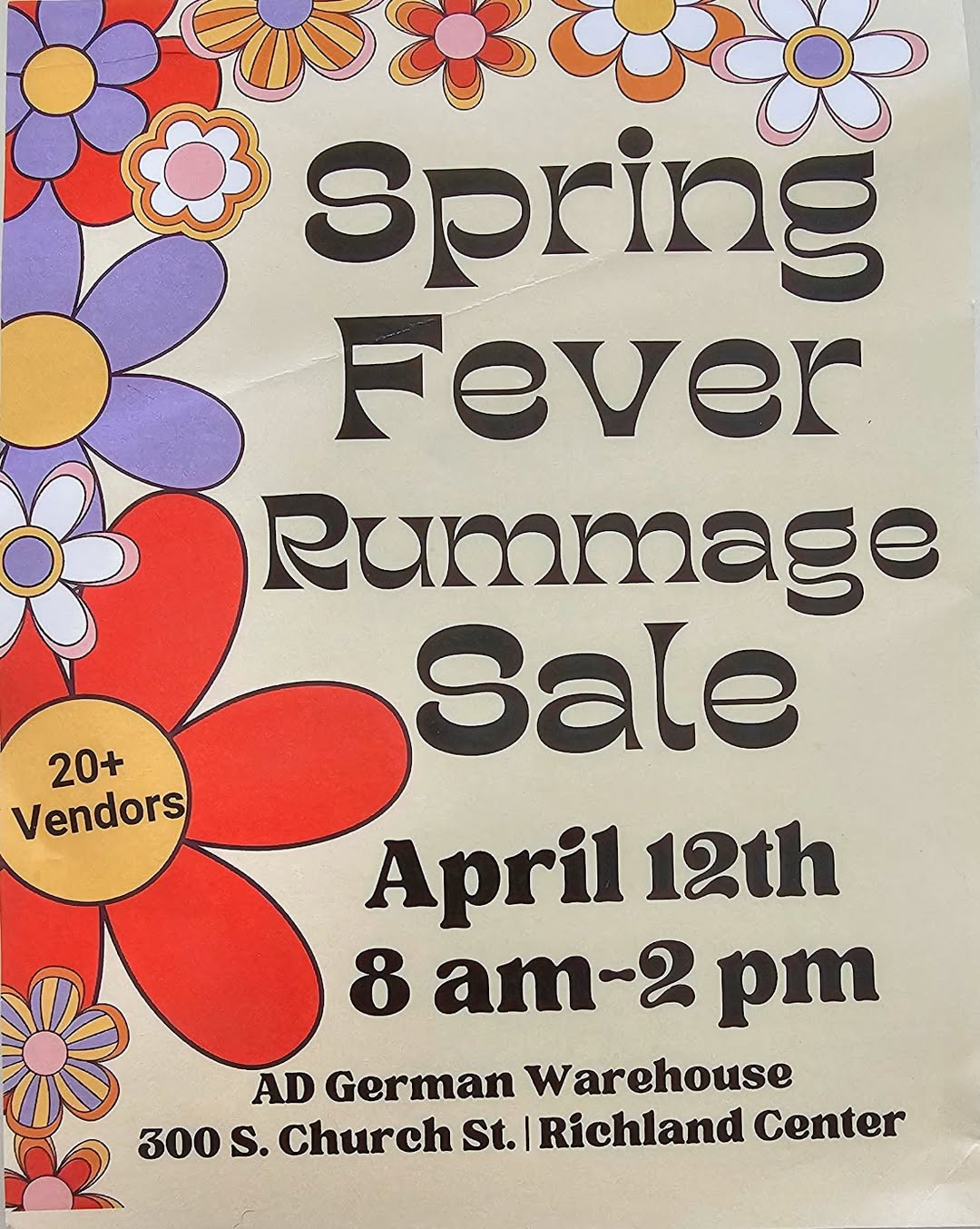 Spring Fever Rummage Sale at the AD German Warehouse | Richland Center ...